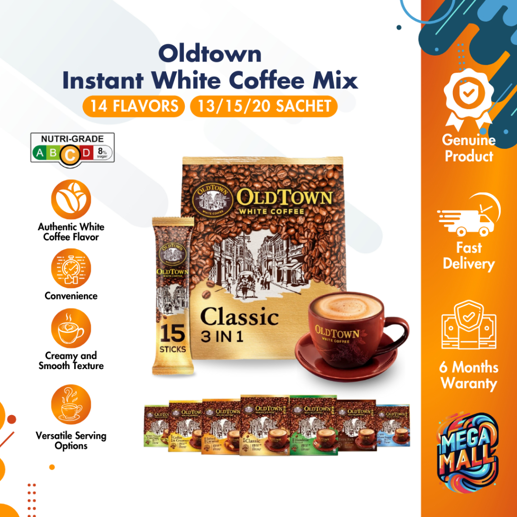 OLDTOWN White Coffee & Milk Tea - Premix, 13/15/20 Sachets, HALAL ...