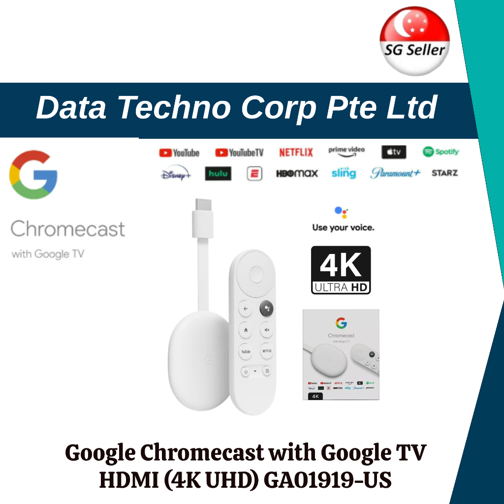 SG READY STOCK - GOOGLE CHROMECAST WITH GOOGLE TV REMOTE CONTROL HDMI ...