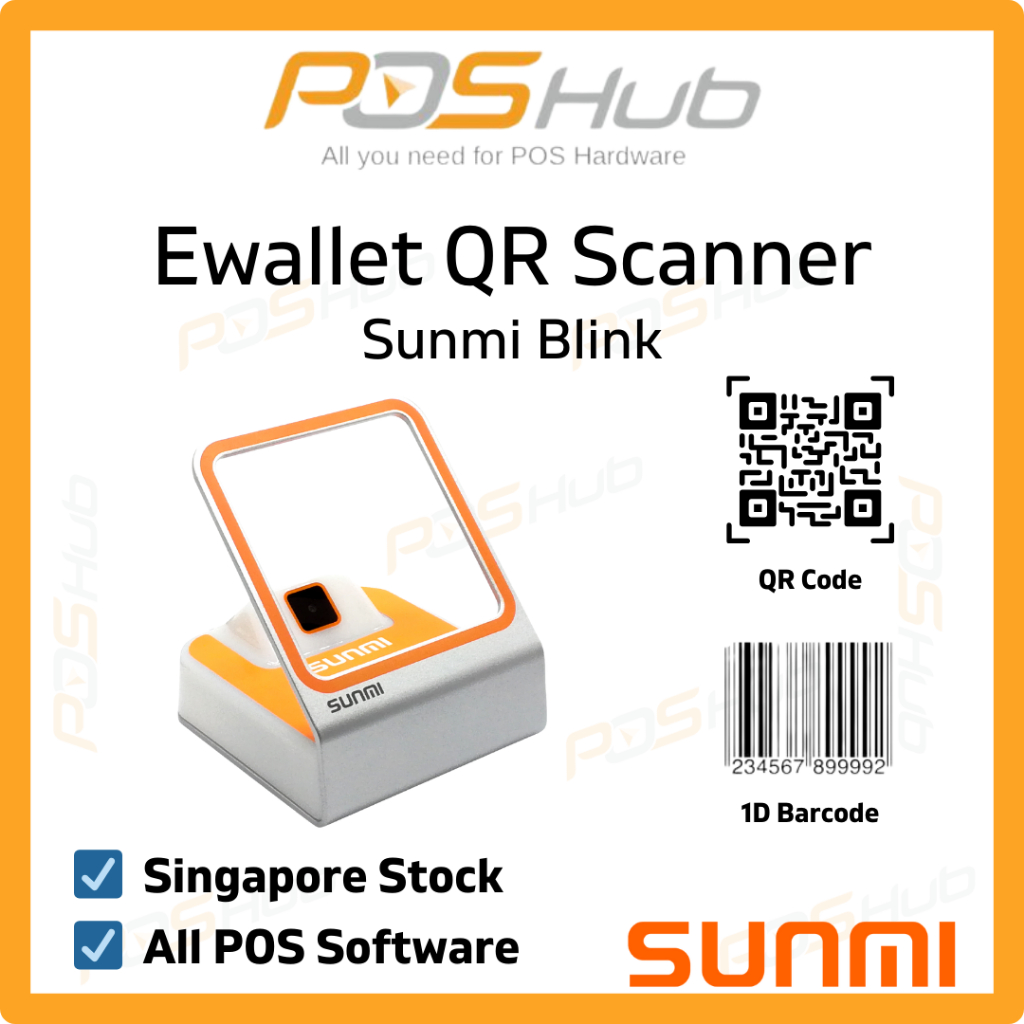 SUNMI Blink Barcode Scanner Omnidirectional 1D 2D QR Code Scan Reader Ewallet POS Cashier Cash ...