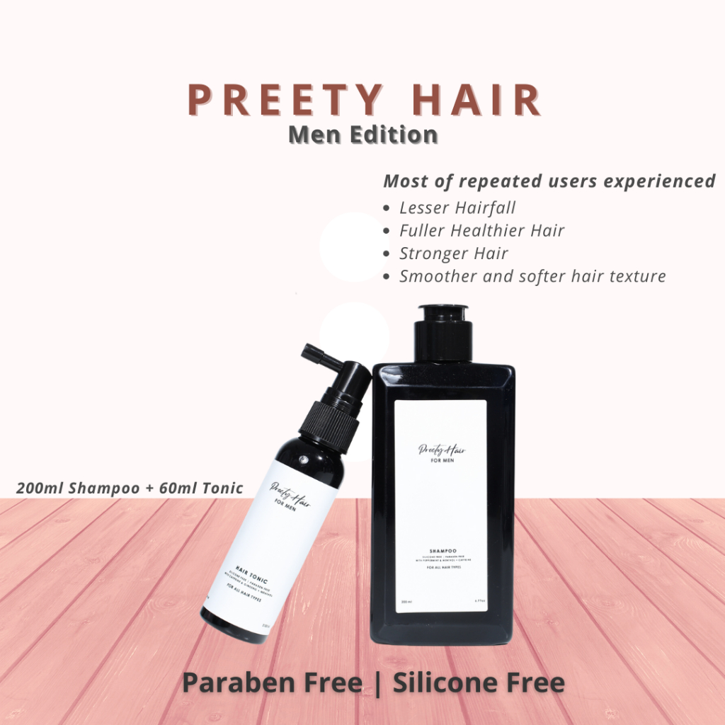 Preety Hair Anti Hair fall Men Set (Shampoo 200ml +Hair Tonic 60ml ...