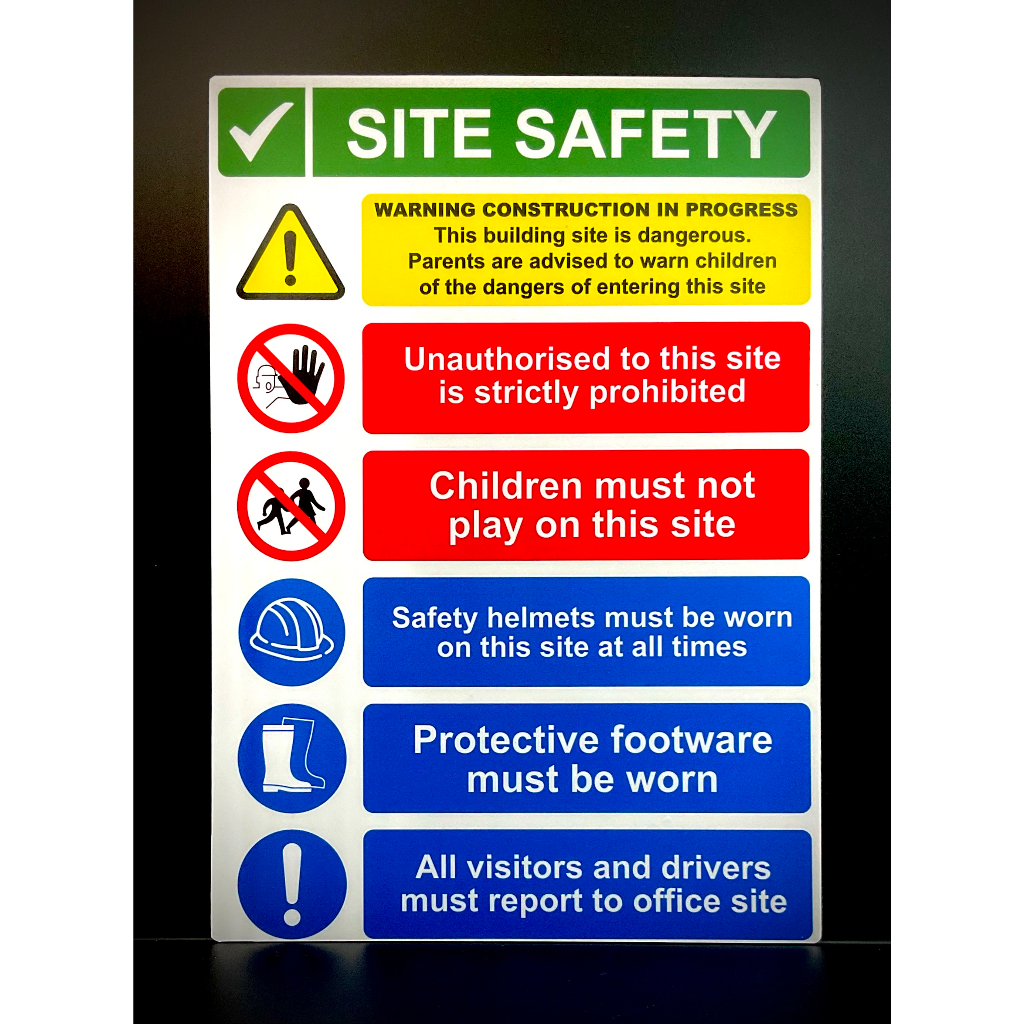 SITE SAFETY SIGN/SIGNAGE | 210mm X 297mm | CONSTRUCTION SIGN, SAFETY ...