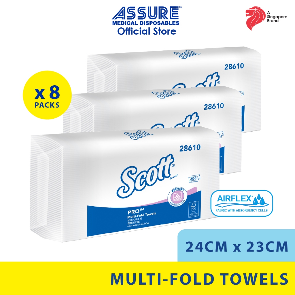 [Bundle of 8] SCOTT Airflex Multi-Fold Hand Towel Standard (VF & RF ...