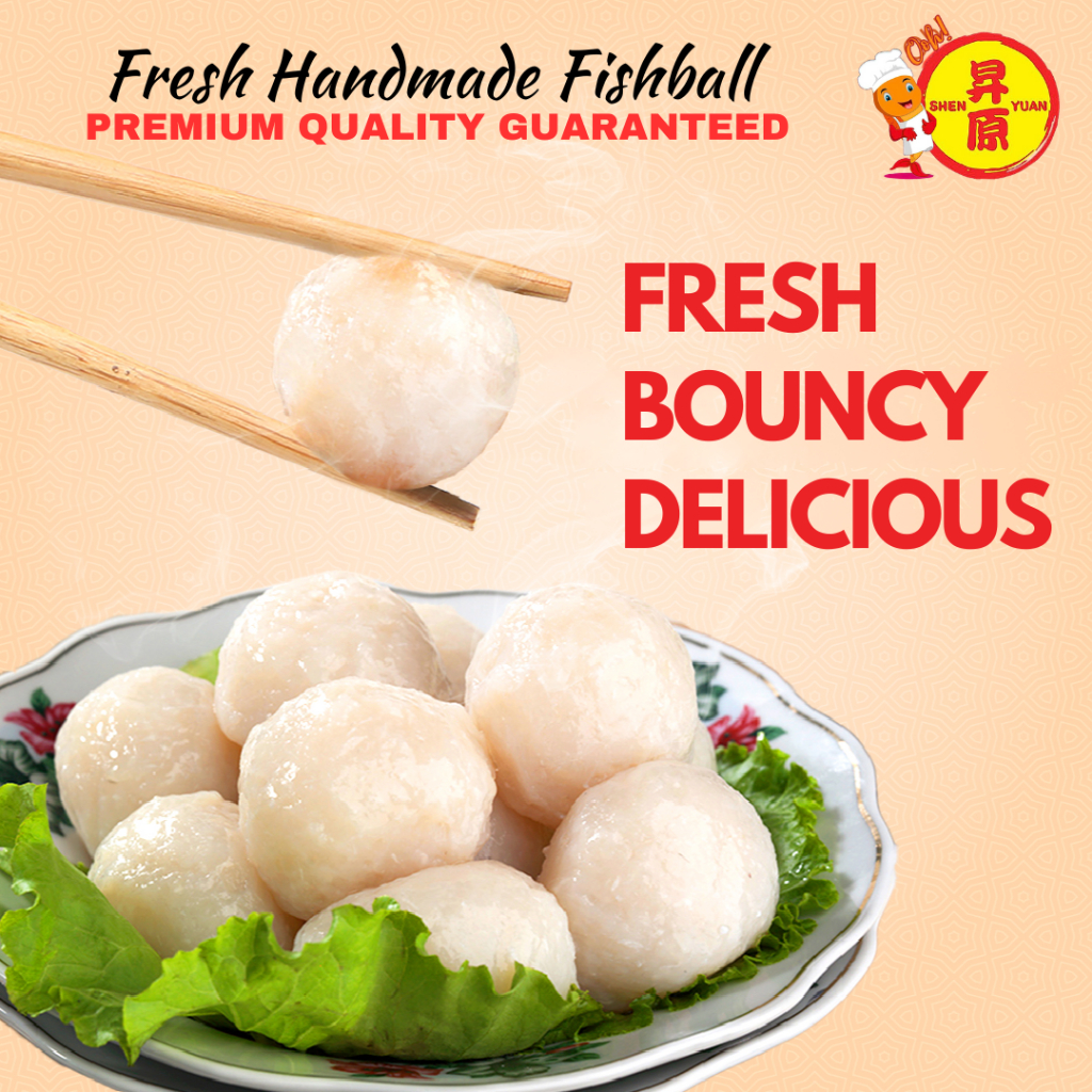 [10 Pieces] ShenYuan Fresh Handmade yellow-tailed Fishball (23g each ...