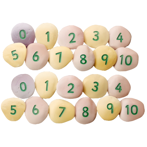 Number Pebbles (0 to10) Pack of 22 Number Pebbles (Size 30mm-45mm ...