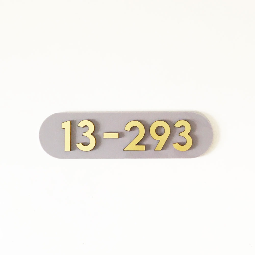 18.5cm x 5cm - Gold on Grey - House Unit Number, Door Sign, Gate Sign ...