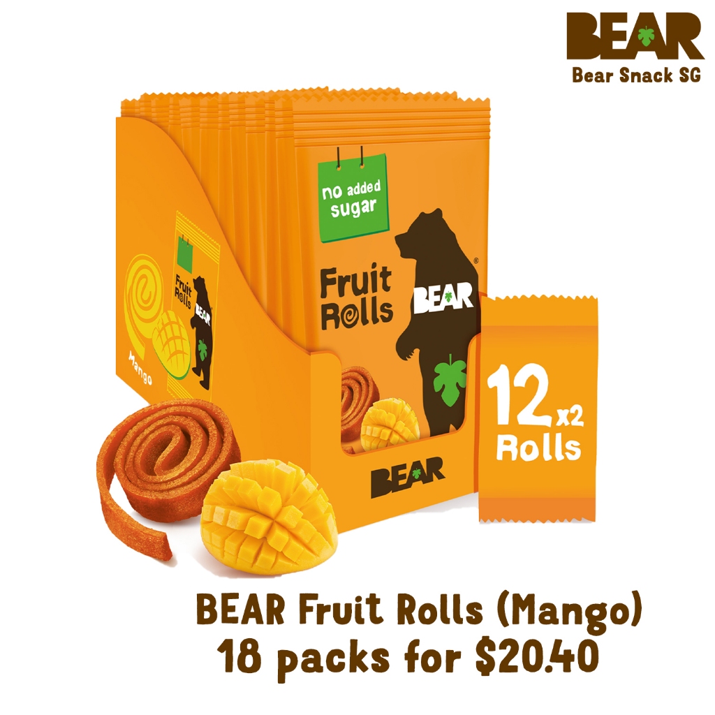 Bear Mango Fruit Rolls (18 sachets) 1x 20g | Shopee Singapore