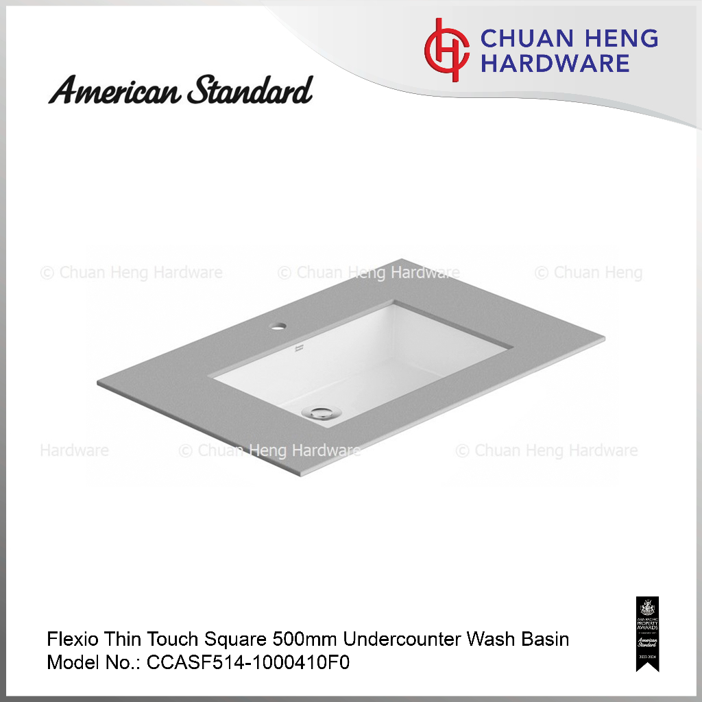 American Standard CCASF514-1000410F0 Flexio Thin Touch Square 500mm ...
