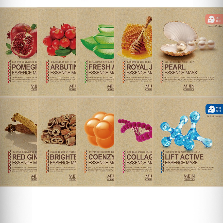 Mijin Essence Facial Mask Sheet 10ea (10 types) | Shopee Singapore