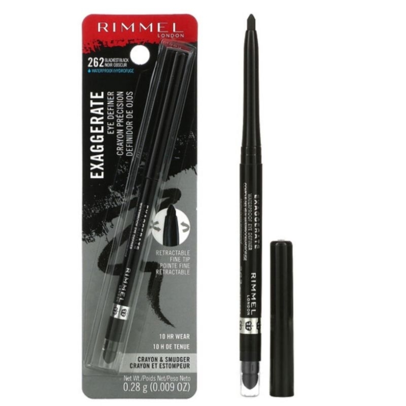 Rimmel Exaggerate Eye Definer, Blackest Black waterproof Twist Up Self ...