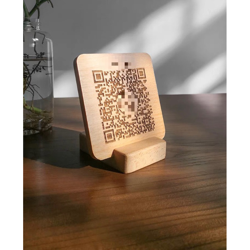 QR Code wood stand for your business 10x10cm | Shopee Singapore