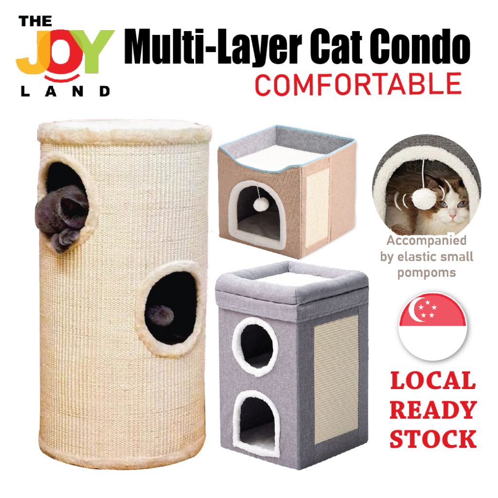 SG SELLER Cat Sisal Condo Cylinder Scratching Post Condo Scratcher Tree ...