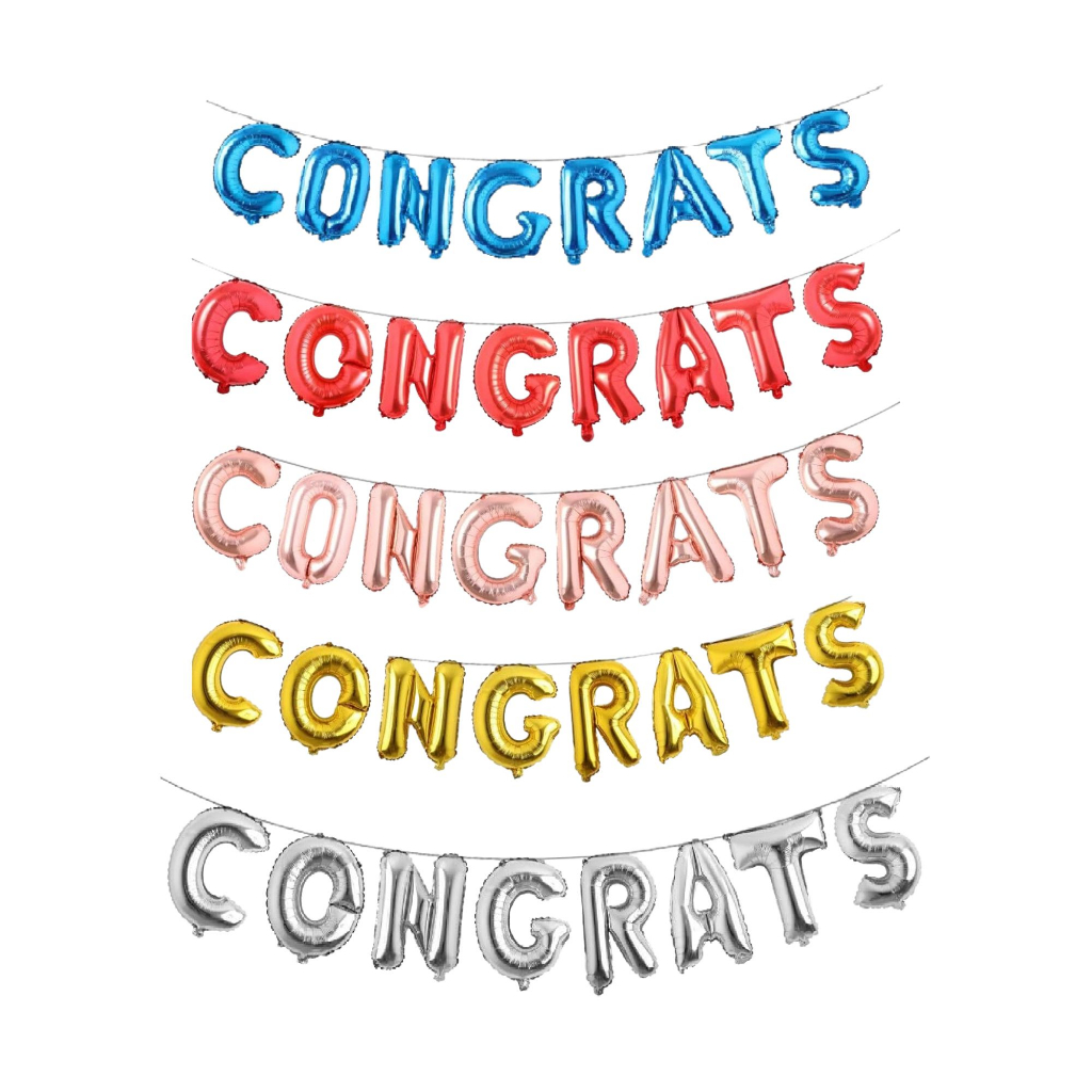 (SG Seller) Congrats Balloon Banner , 16 inch Congratulations Balloon ...