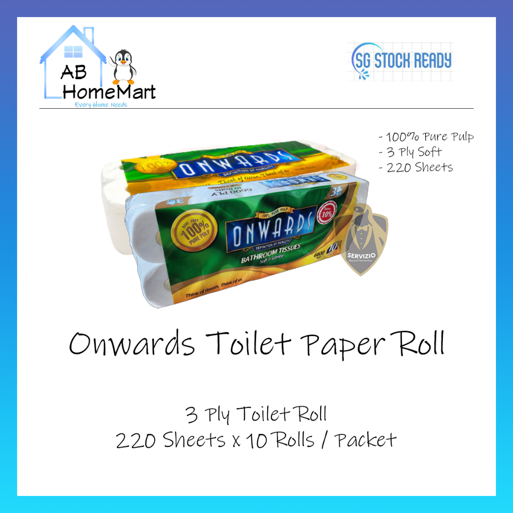 💯 [SG STOCK] Onwards Toilet Roll | Toilet paper | 3ply | 220sheets x ...