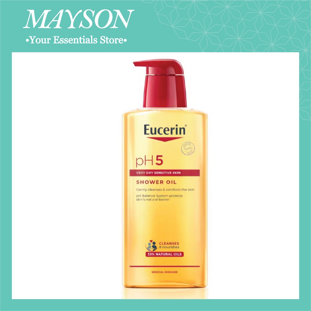 Eucerin pH5 Sensitive Skin Shower Oil 400ml (NEW PACKAGING) | Shopee ...