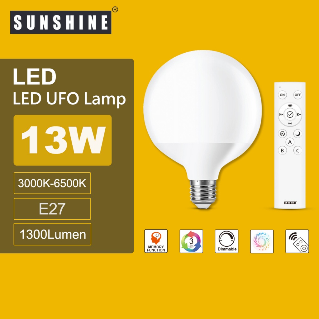 SUNSHINE Globe G95 LED Light Bulb 13W E27 Remote Control LED Light Bulb ...