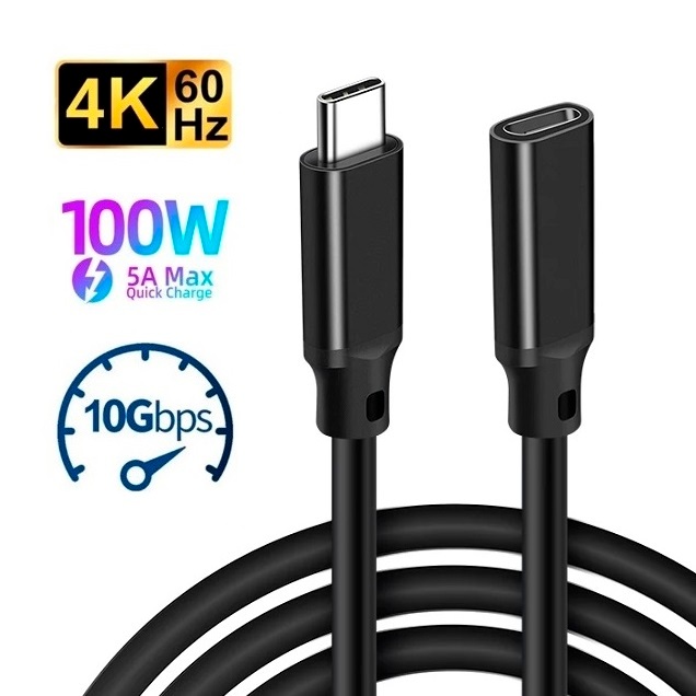 Type C Extension Cable USB Type C Male to Female Port 50cm 1m 2m 3m ...