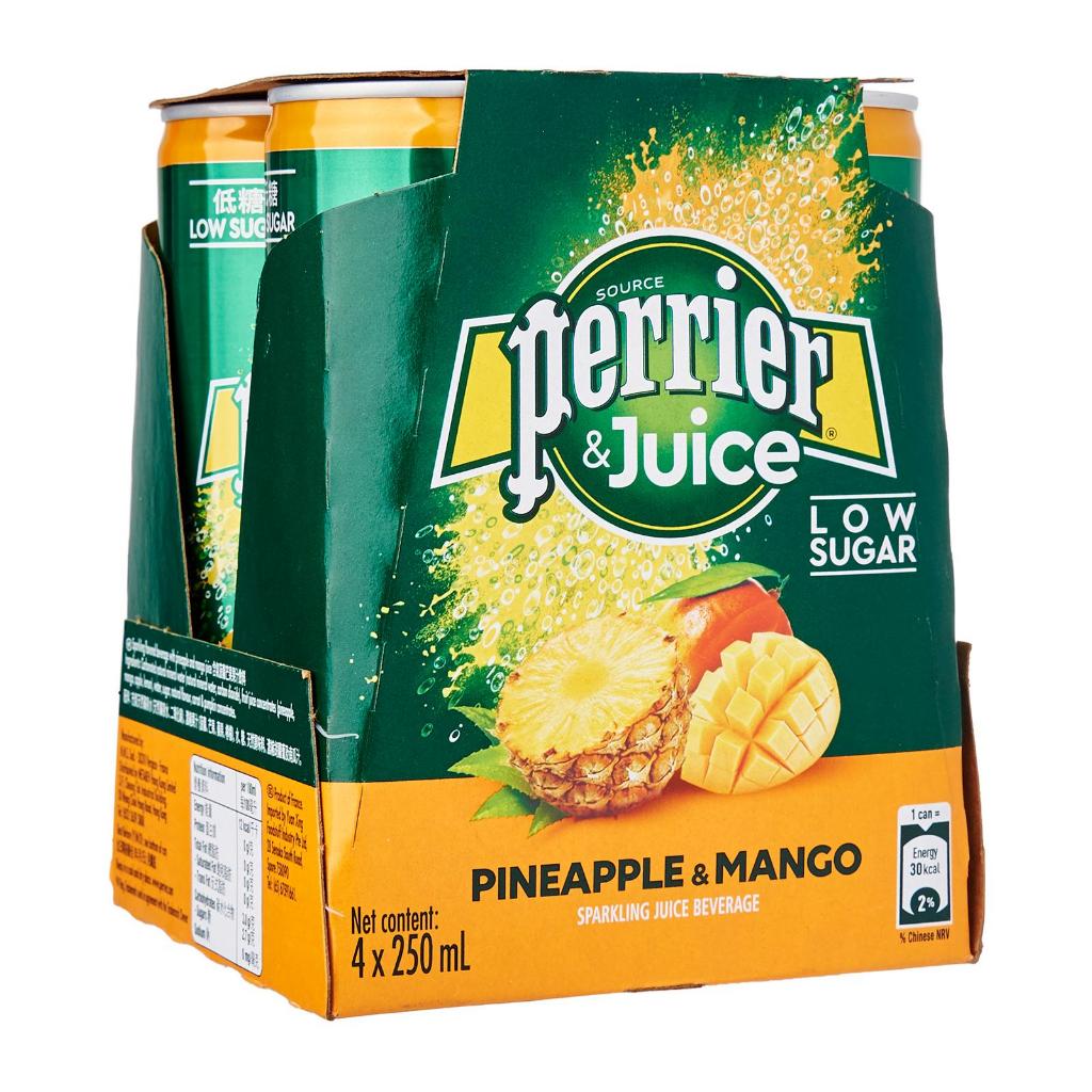 Perrier & Juice Pineapple & Mango Sparkling Juice (4 x 250ml) | Shopee ...