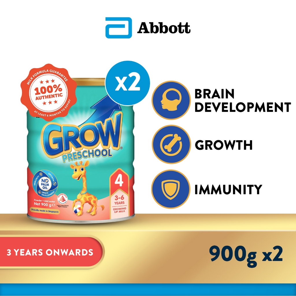 [Bundle of 2] Grow Growing Up Milk for Kids Stage 4 3 – 6 years (900g ...