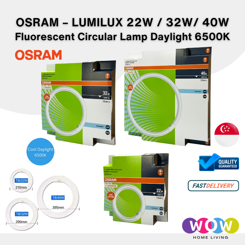 Osram-LUMILUX 22w/ 32w/ 40w Fluorescent Circular Tube for ceiling light | Shopee Singapore
