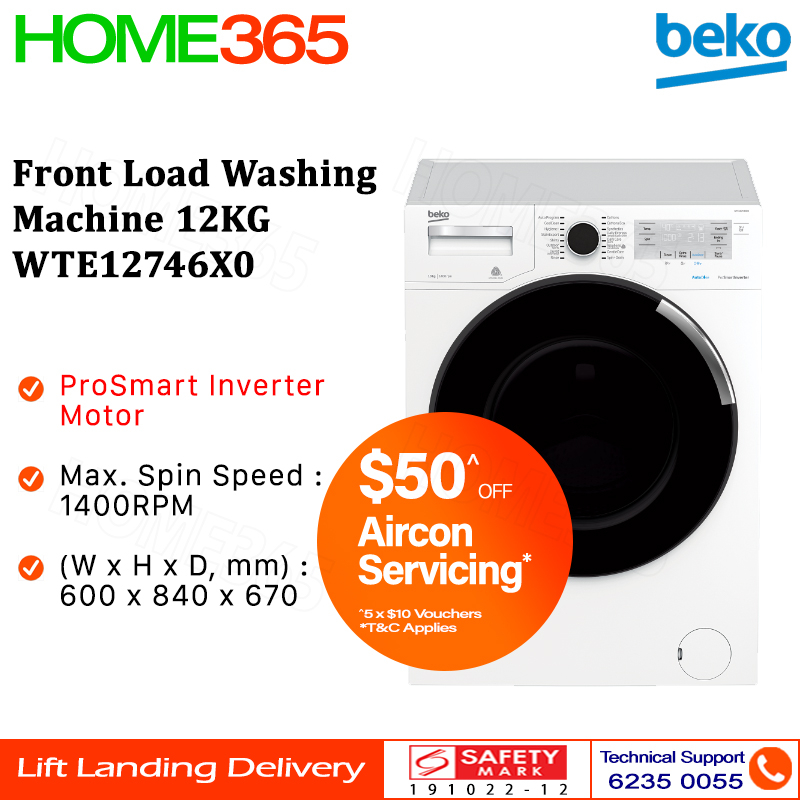 Beko Front Load Washing Machine 12KG WTE12746X0 | Shopee Singapore