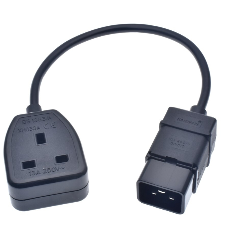 IEC C20 to UK Female Socket converter Cable Cord,UPS Power Cable C20 Male 16A Plug to UK 13A ...