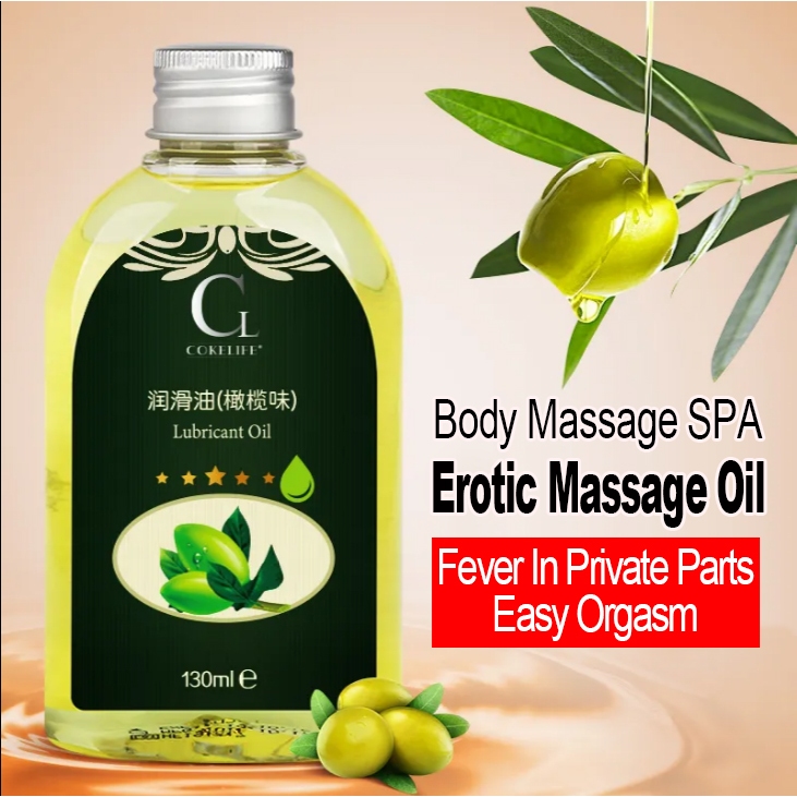 Passionate olive oil body private parts push oil lubricant couple ...