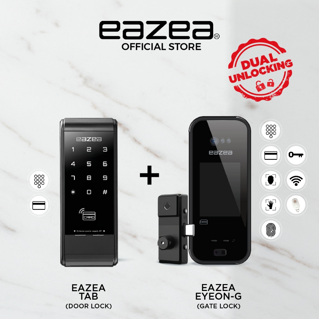 [Door + Gate] Eazea Tab Push Pull Digital Door Lock + Eyeon-G Digital ...