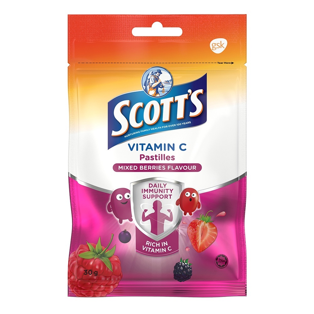 SCOTT'S Vitamin C Pastilles Supplement for Children, Support Immunity ...