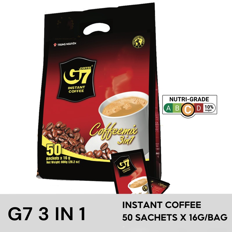 G7 Coffee Trung Nguyen 3 in 1 Instant White Coffee Vietnam Coffee with ...