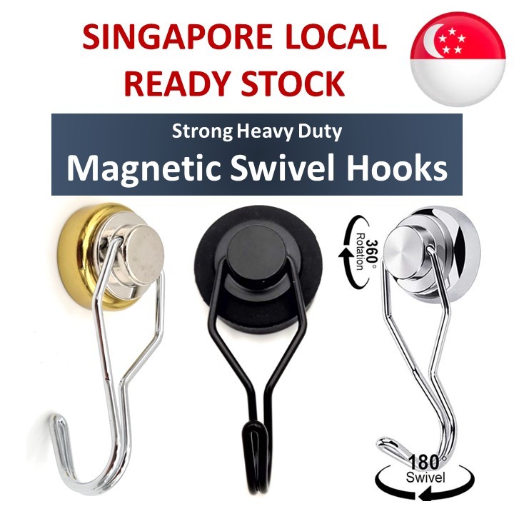 Heavy Duty Magnetic Swivel Hooks 360 Rotating Rotate Magnet Hooks ...