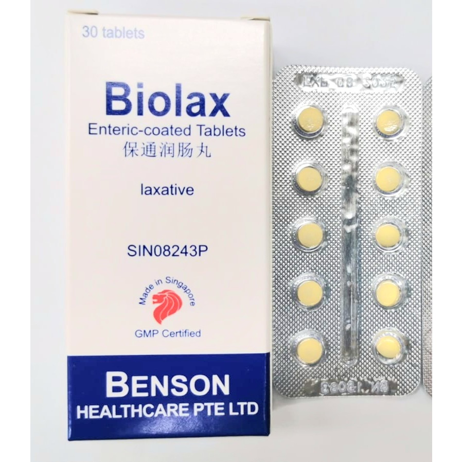 BIOLAX TABLET 5 mg ENTERIC COATED 30 TABLETS Form Laxative for Constipation 通便丸 30粒 | Shopee ...
