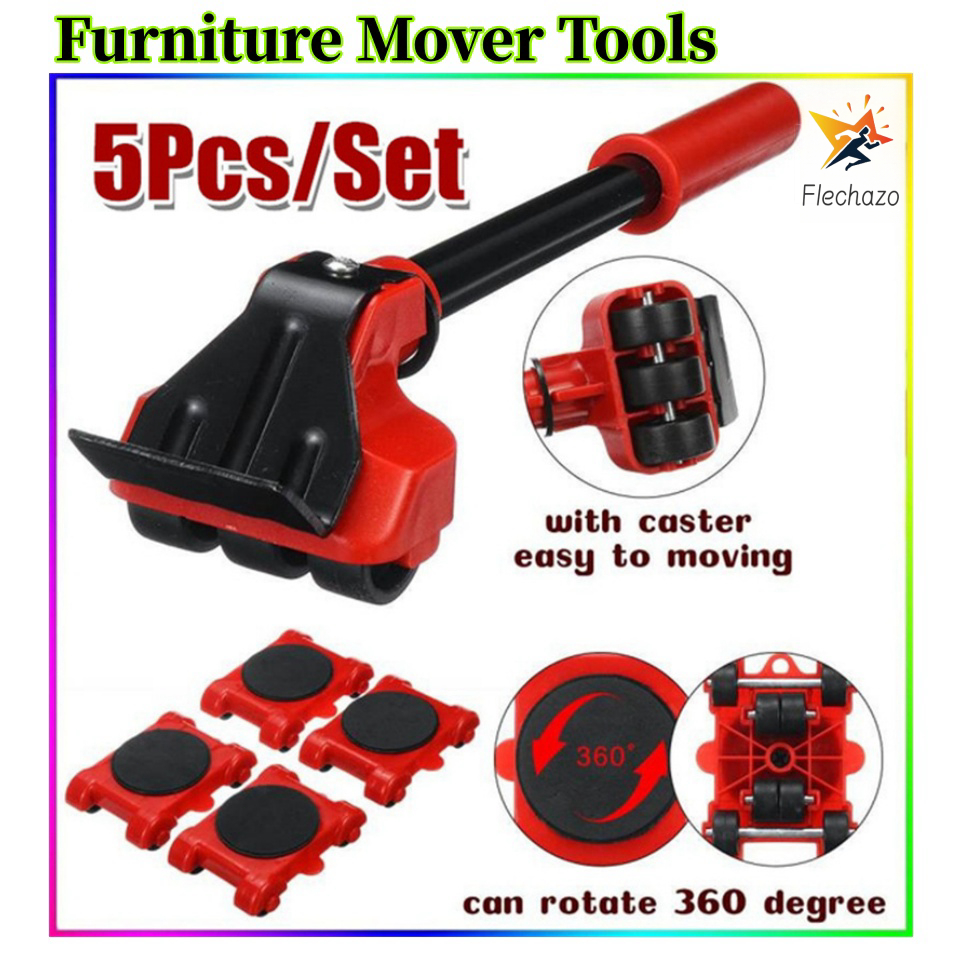 5 Pcs Furniture Moving Transport Roller Set Removal Lifting Moving Tool ...