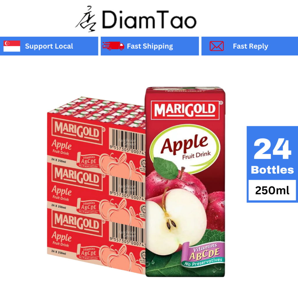 [Bundle of 3] Marigold Apple Fruit Drink 250ml x 24 Packets | Shopee ...