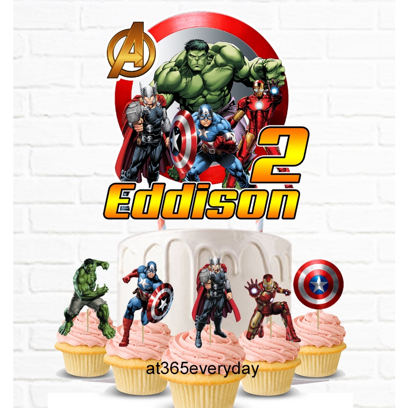 [SG SELLER] Custom Avengers Marvel Cake Topper, Mini Cupcake Topper ...