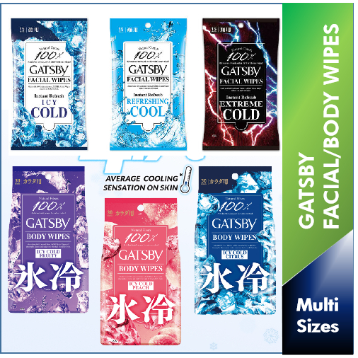 Japan GATSBY Body Facial Cooling Wet Wipes | Shopee Singapore
