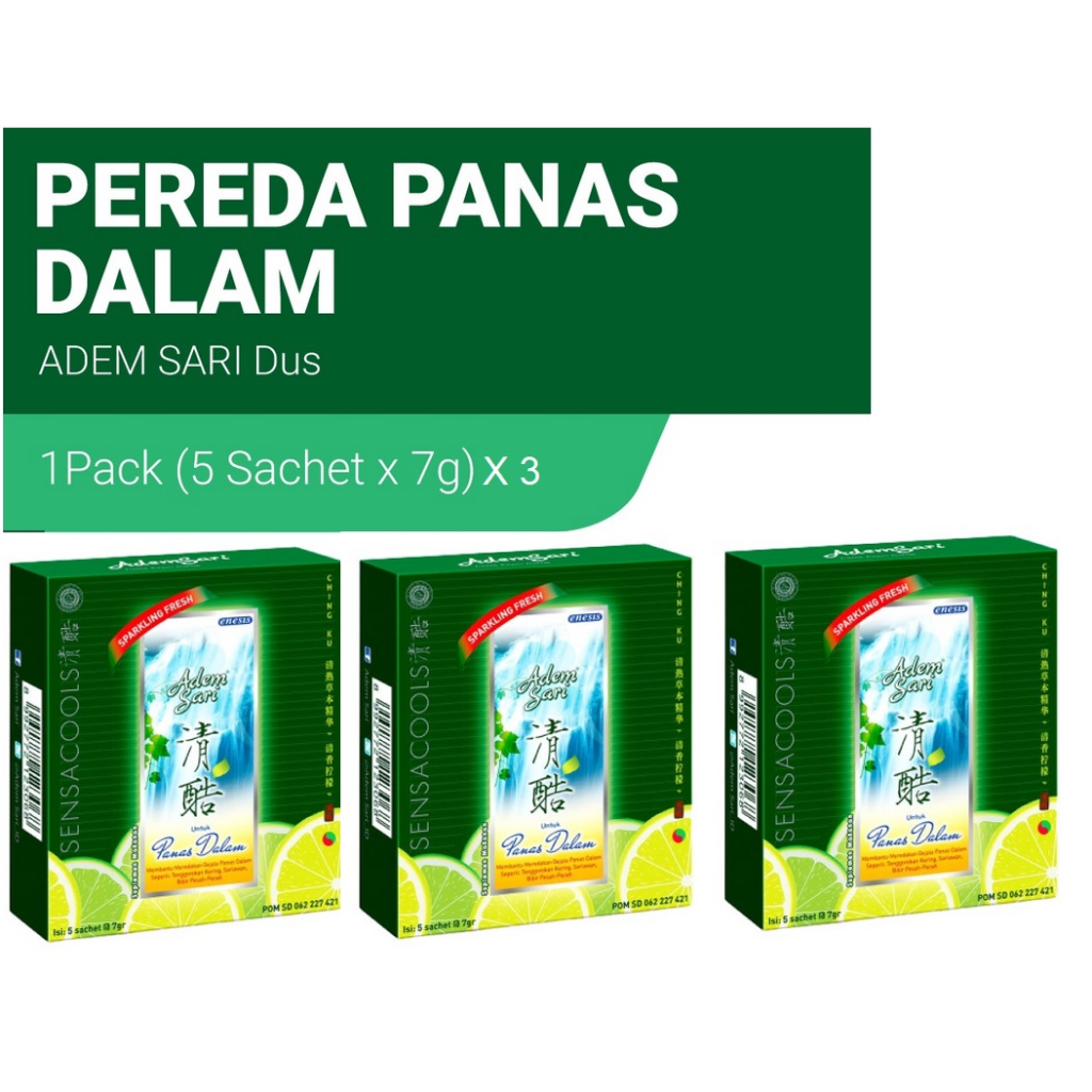 BUNDLE 3BOX Adem Sari 5 Sachet 7 g Minuman Penyegar Panas Dalam ...