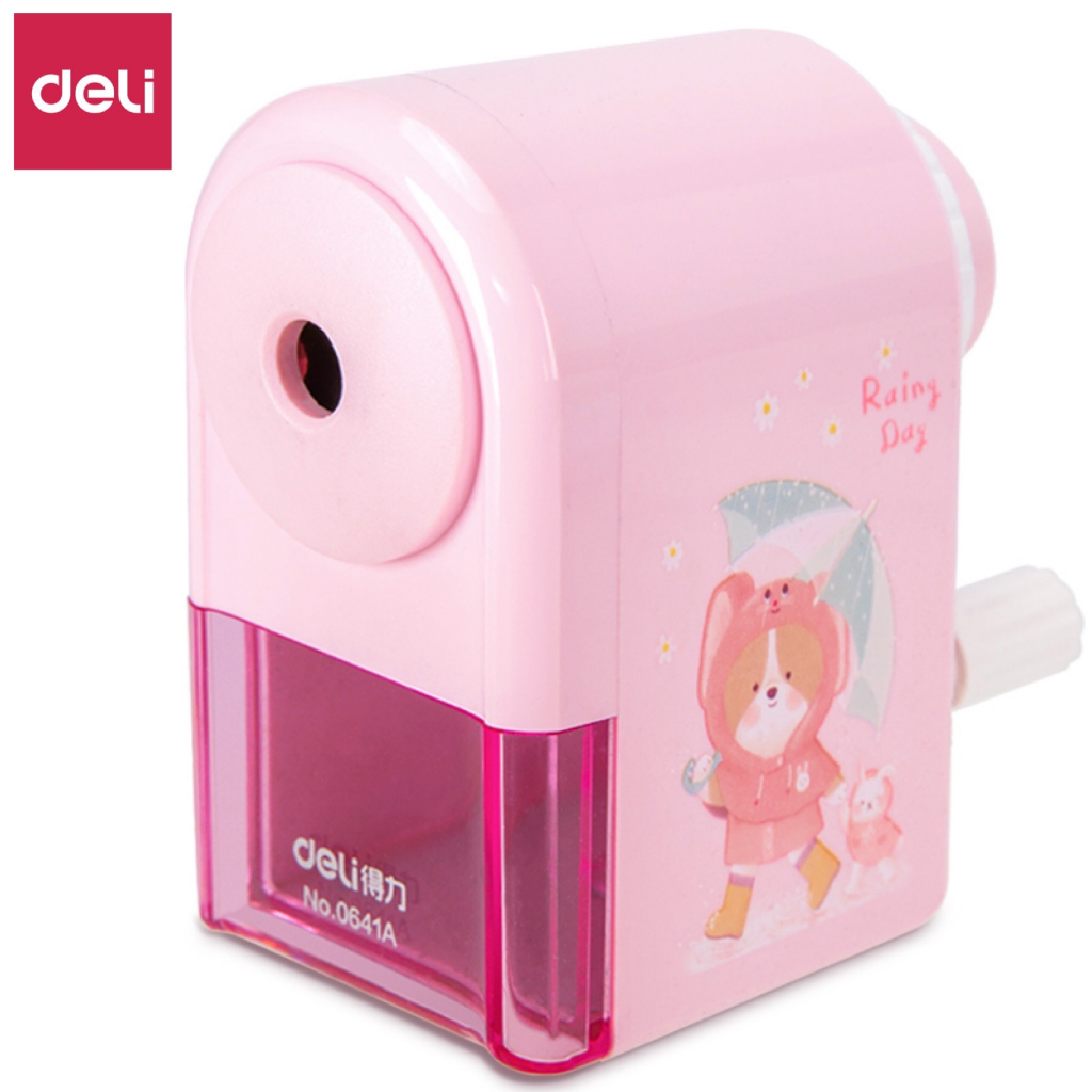 Deli Adjustable manual Pencil Sharpener hand rolling child auto feed ...