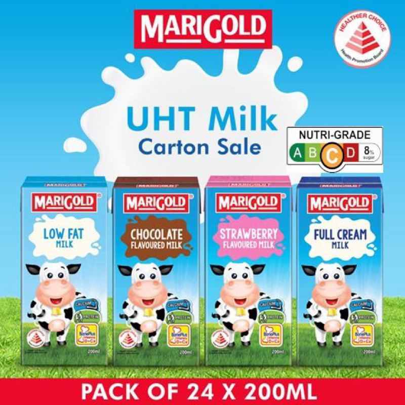 Bundle Of 24‼️200ml Marigold UHT Milk [Assorted Flavours] [MOQ 2 Ctn ...