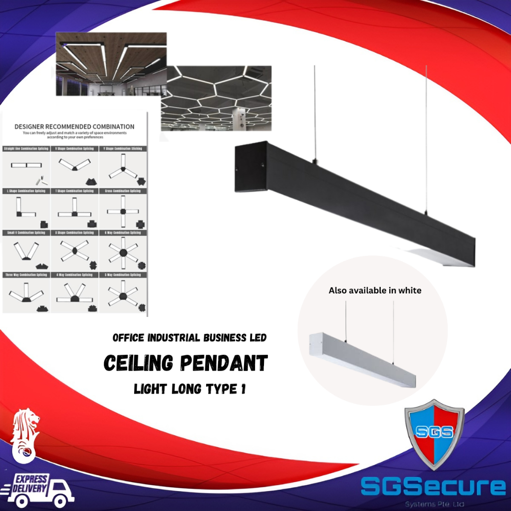 LED T8 Linear Pendant 4FT 30W Office Hanging Light Indoor Lighting | Shopee Singapore