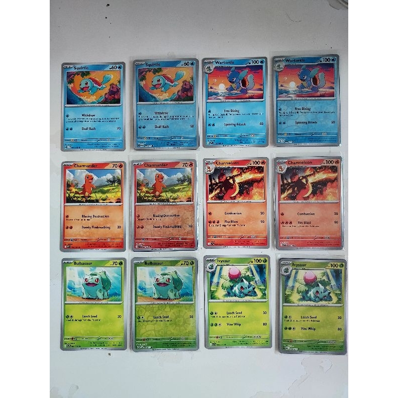 Pokemon 151 charmander charmeleon squirtle wartortle bulbasaur ivysaur ...