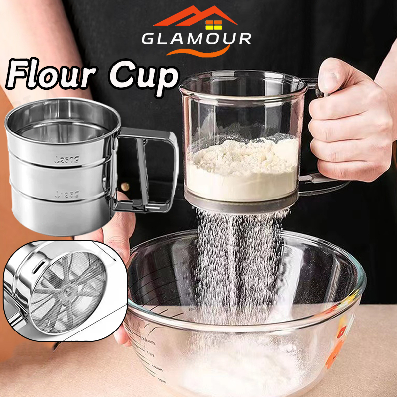 [SG] 1Pc Flour Cup Flour Sieve Flour Sifter Strainer Baking Accessories ...