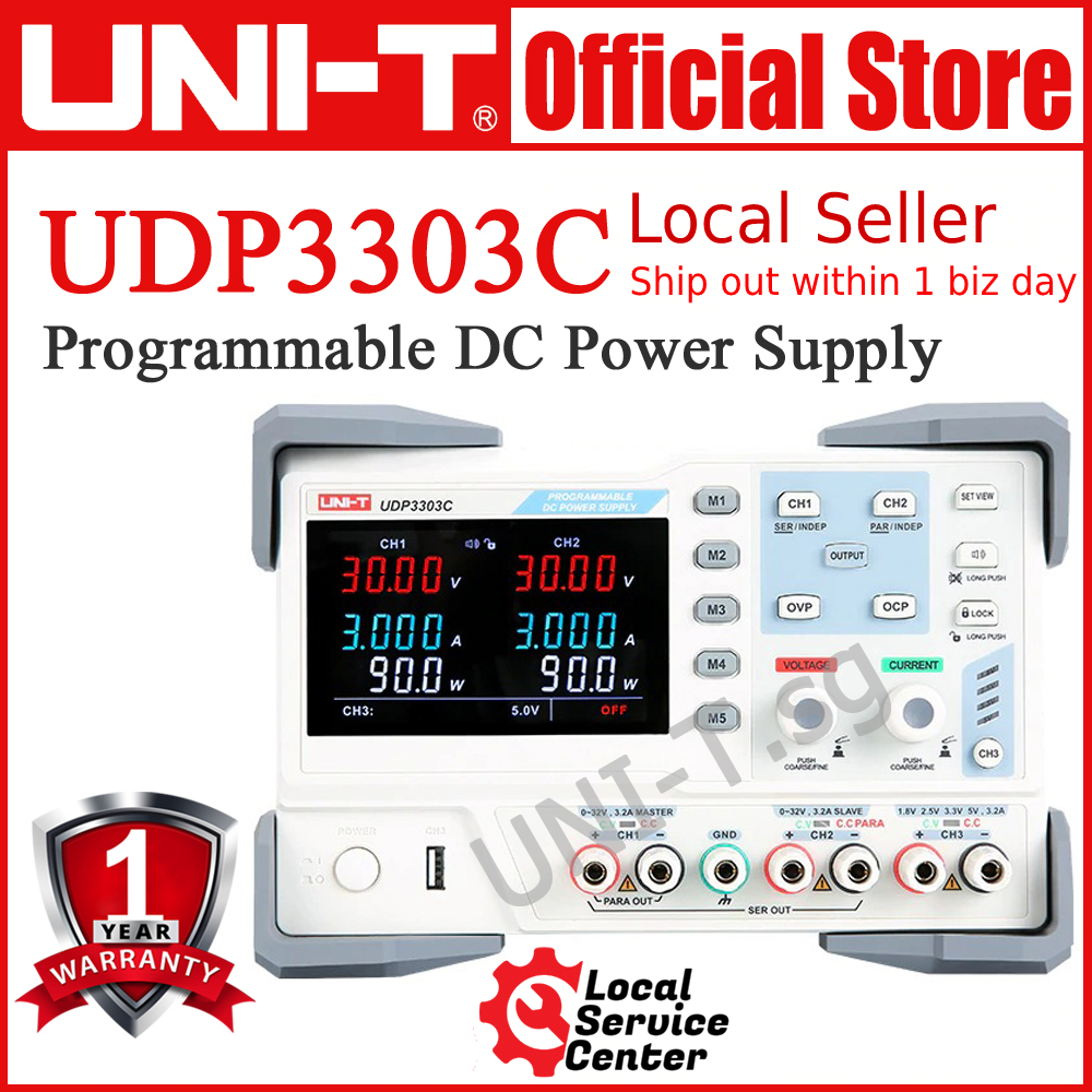 Uni-T UDP3303C, 3ch 30V, 3A, Programmable DC Power Supply (FOC Calibration Cert) | Shopee Singapore