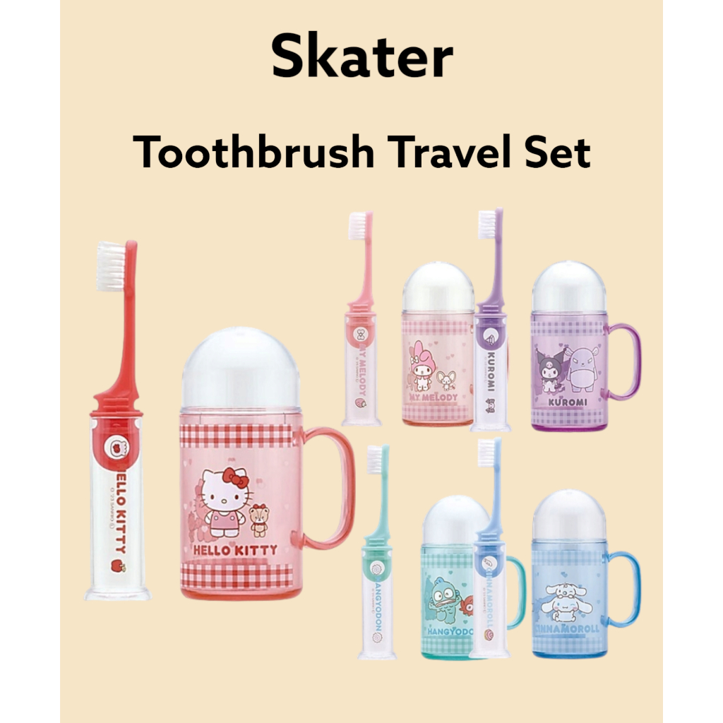 [SKATER] Portable Toothbrush Travel Set TRKS1(Kitty/Kuromi/MyMelody/Cinnamoroll/Hangyodon ...