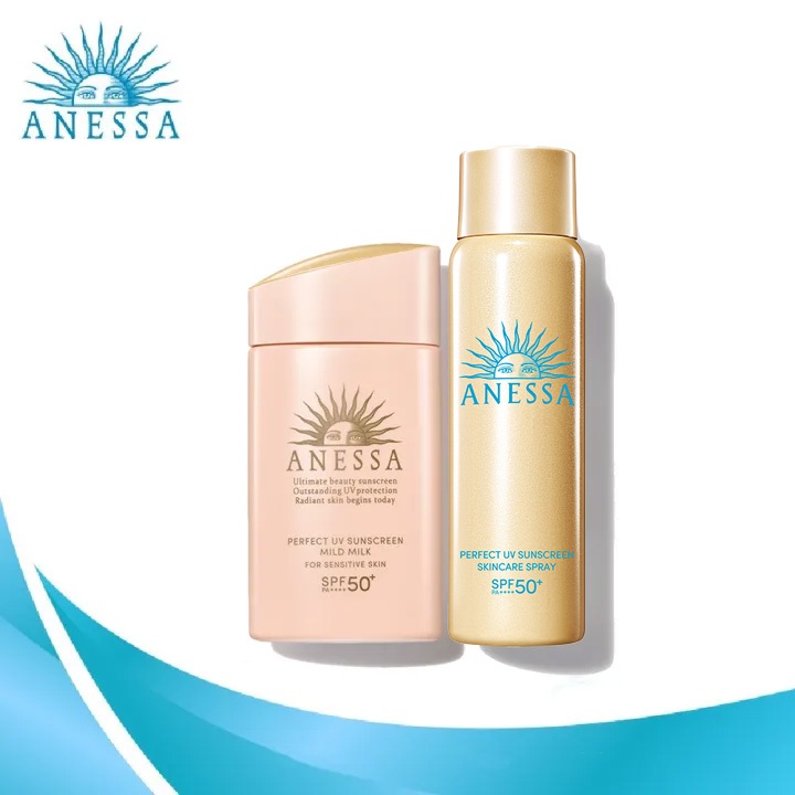 Anessa Essentials Mild On-the-Go Set (Mild Milk / Gold Spray) | Shopee ...