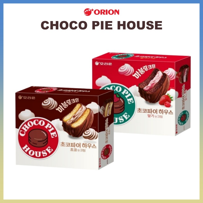 [ORION] Choco Pie House,12ea / Choco Pie Premium / Strawberry ...