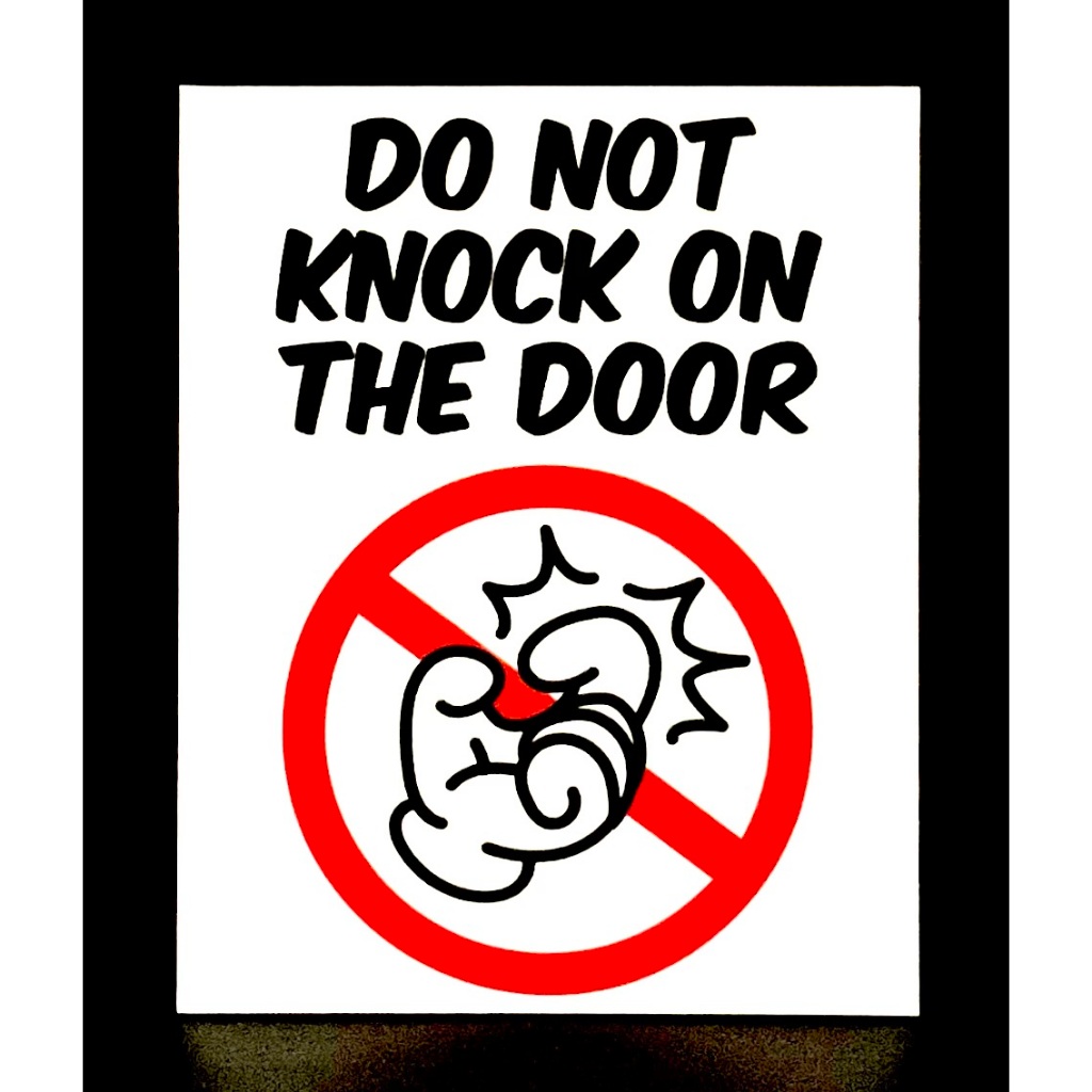 DO NOT KNOCK ON THE DOOR SIGN/SIGNAGE | ( 80mm x 100mm ) | INSTRUCTION ...