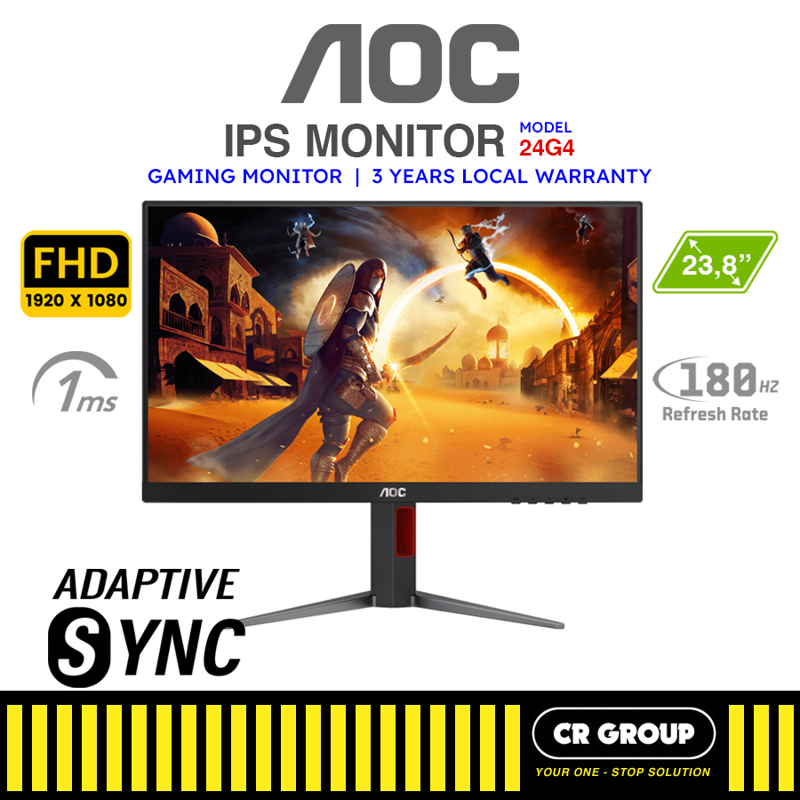 AOC 24G4 - 23.8-inch FHD 180Hz Fast IPS Gaming Monitor (3Yrs Warranty ...