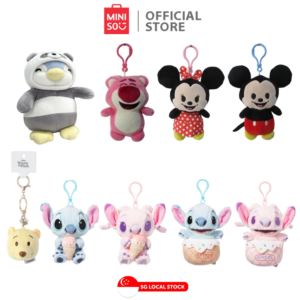 MINISO Cute Keychain (Mini Pen 5.5in/ Winnie the Pooh Bee Doll/ Lilo ...