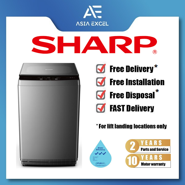 SHARP ES-X968 9.5KG TOP LOAD WASHING MACHINE | Shopee Singapore