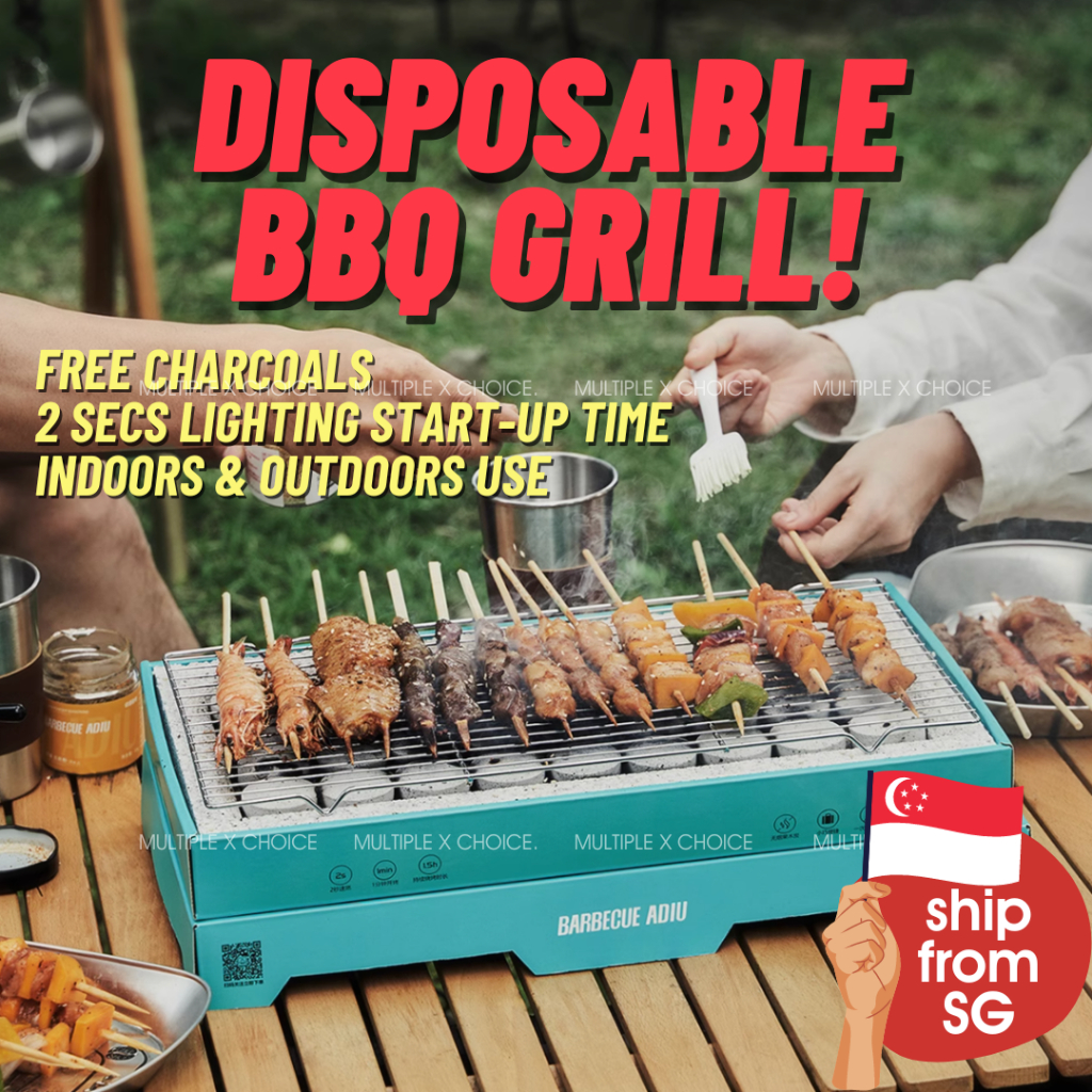 Disposable & Reusable Portable BBQ Grill Pit Kit | Outdoor Charcoal Set ...